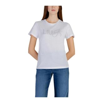 Liu Jo Rundhals-T-Shirt mit kurzen &Auml;rmeln aus Baumwolle - - Tops - Damen - Wei&szlig; - S