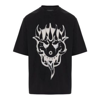Yohji Yamamoto Baumwoll-T-Shirt mit Logo - - Tops - Herren - Schwarzk - L
