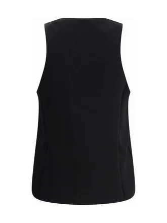 SA SU PHI Womens Sleevless Top Black Silk; Polyester