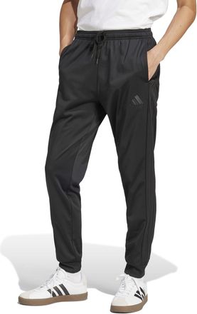 adidas Herren-Sporthose mit 3 Streifen, Normale Passform, konisch zulaufend, Schwarz/Schwarz, XL