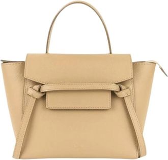 Celine Sac ceinture Pre-owned Nano en cuir de veau grain&eacute;- sac bandouli&egrave;re 2way - Femme - Pre-owned - Beige - Taille: ONE Size