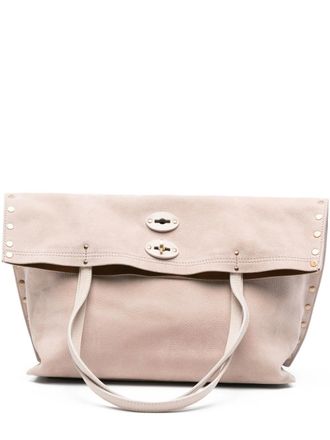 Zanellato Mittelgro&szlig;er Aspasso Tote Bag mit Nietendetail - Rosa