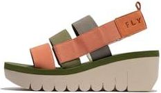 FLY London Femme YERE847FLY Sandal, Tea Rose/Multicolor/ARMYGREEN, 41 EU