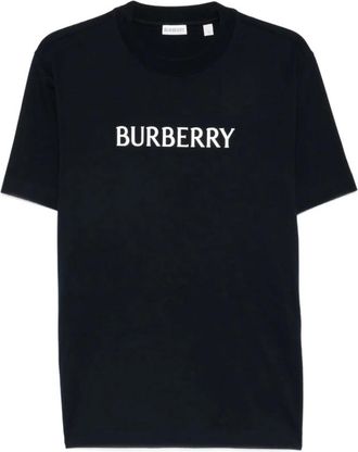 Burberry Homme, Tops, Bleu, Taille: XL T-Shirt &agrave; Manches Courtes et Col Rond