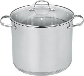 Smile Mgk-08, Stahltopf, 11 L, Mehrschichtiger Dickboden, Edelstahl, Glasdeckel Für Alle Arten von Küche und Backofen, Spülmaschinenfest