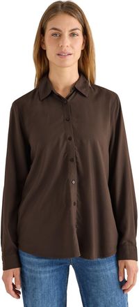Cecil Hemdbluse in Unifarbe Chocolate Mousse XXL