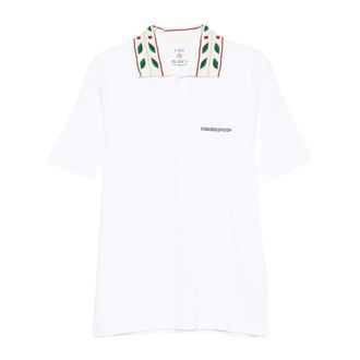 Casablanca Polohemd mit Logo-Stickerei - - Tops - Herren - Wei&szlig; - M