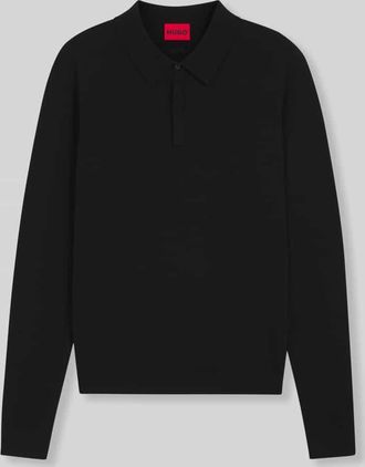 HUGO BOSS Regular Fit Poloshirt mit Feinstrickstruktur aus Viskosemix