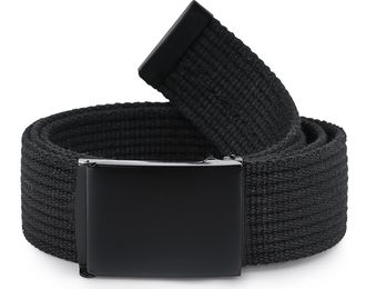 Ladeheid G&uuml;rtel Herren Verstellbarer Stoffg&uuml;rtel aus Baumwolle G&uuml;rtel ohne L&ouml;cher f&uuml;r M&auml;nner Geeignet f&uuml;r Arbeit, Reisen oder M&auml;nnergeschenke P10 (Schwarz-Schw