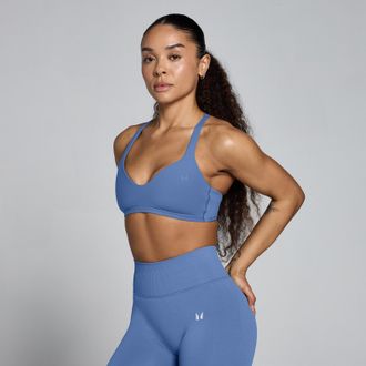 MyProtein Brassi&egrave;re de sport twist au dos Tempo MP femme - Bleu ardoise - XS