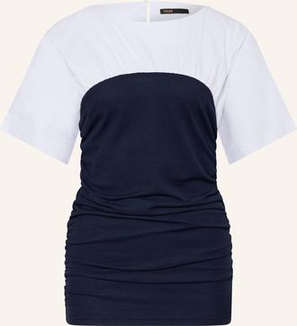 Maje T-Shirt Im Materialmix blau