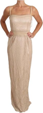 Dolce & Gabbana Femme, Robes, Beige, Taille: 38 FR Robe Soir&eacute;e Sheath en Dentelle