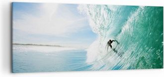 Arttor Wandbilder Dekoration Wohnzimmer Abenteuer surfer welle ozean Panorama Bilder auf Leinwand 120x50cm Leinwandbild Schlafzimmer Wand Kunstdruck Art Groß
