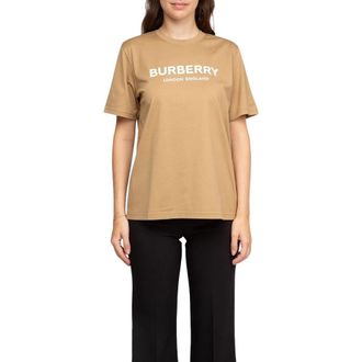 Burberry Logo-T-Shirt aus Baumwolle - - Tops - Damen - Beige - L