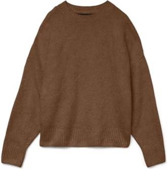 Vero Moda O-Neck Pullover Vmboom Ls Pull &agrave; col Rond GA Noos, Emperador, S Femme