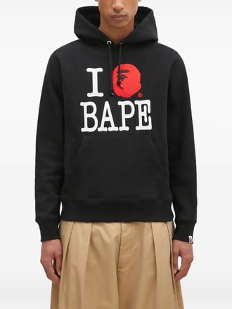 A Bathing Ape hoodie à logo I Love Bape - Noir