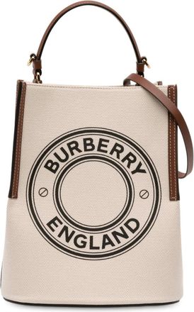 Burberry Hobo Bags - Small Canvas Logo Peggy Bucket Bag - Gr. unisize - in Braun - f&uuml;r Damen