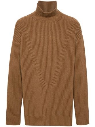 Jil Sander pull en laine à col roulé - Marron