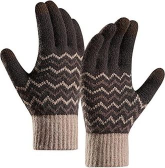 Generic Gants dhiver pour homme et femme - Gants dhiver chauds doubl&eacute;s en polaire pour &eacute;cran tactile - Gants thermiques pour femme - Couleur unie - Pour cycli