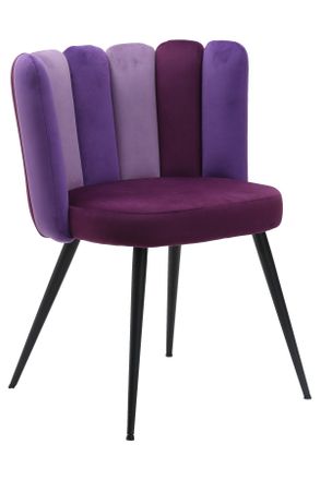 home24 Stuhl, Lila, Metall, Textil, Rundrohr, 58.5x79x55.5 cm, Esszimmer, St&uuml;hle, Esszimmerst&uuml;hle, Vierfu&szlig;st&uuml;hle