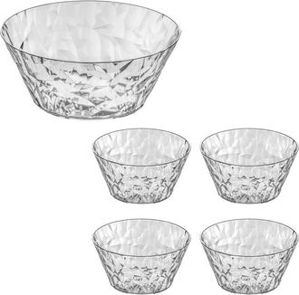 Koziol CRYSTAL Salatschale 3,5l mit 4 Portionsschalen