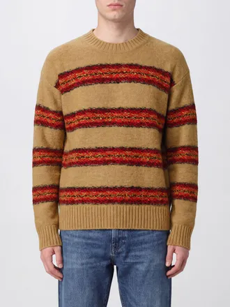 Dries Van Noten Gestreifter Wollpullover mit Rundhalsausschnitt