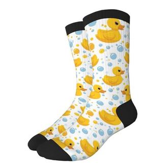 Generic Motifs De Canards Jaunes Amusants Chaussettes Sport 40Cm Classiques Chaussettes De Tennis Confortable Chaussette Homme Pour Femme Quotidien Adulte