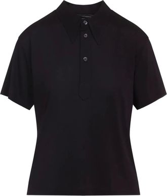 Maison Margiela t-shirt à col boutonné - Noir