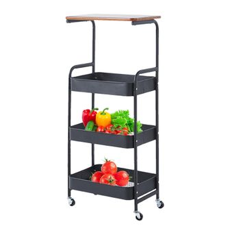 Generic K&uuml;chenaufbewahrungswagen, schlanker K&uuml;chenwagen, mehrlagiges Badezimmerregal, leiser Mehrzweckwagen mit gro&szlig;er Tragf&auml;higkeit, K&uuml;chenaufbewahrungswagen