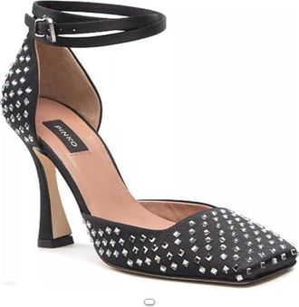 Pinko Femme Cône décollete Satin Full Stra Escarpins, O28 Magenta, 35 EU