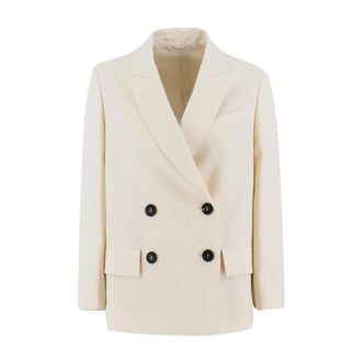 Brunello Cucinelli Doppelreihiger Blazer - - Jackets - Damen - Wei&szlig; - L