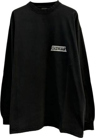 Balenciaga T-Shirt mit Logo-Detail - Schwarz