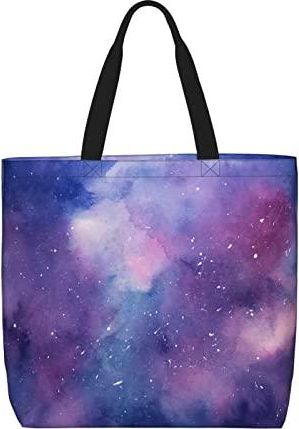 Generic Sac Fourre-Tout Galaxie Violette Sac Tissu Lavables R&eacute;utilisable Sacs &Agrave; Main, Pour Femmes, Shopping, Burea, Filles