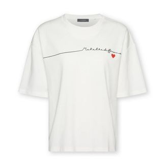 Elena Miro Baumwoll-T-Shirt mit Print - - Tops - Damen - Wei&szlig; - XL
