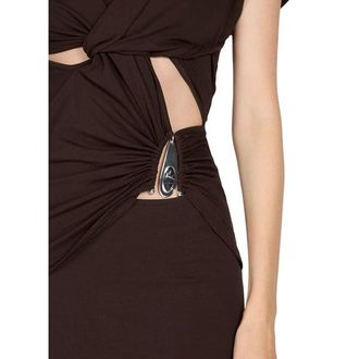CHRISTOPHER ESBER Robe Crystal asym&eacute;trique en coton m&eacute;lang&eacute;