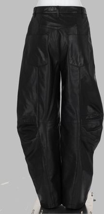 Rotate Leather Cargo Trousers - Black