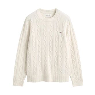 GANT Pull &agrave; col rond - Femme - Pulls - Beige - Taille: 36 FR