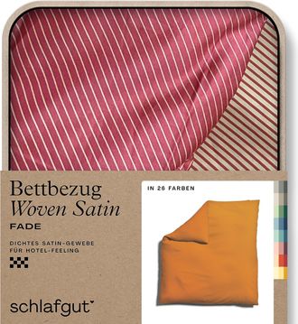 Schlafgut Woven Fade Satin Bettw&auml;sche 200x200cm gestreift Bettdecke Bezug einzeln, Yellow Fade in Hotelqualit&auml;t mit 100% Baumwolle