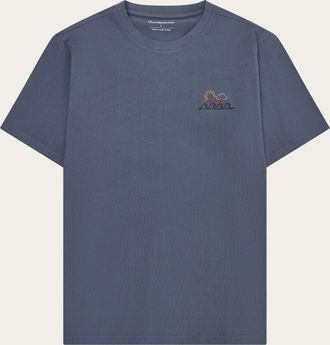 Knowledge Cotton Apparel Herren vegan T-Shirt Chest Print Vintage Indigo