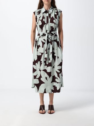 Meimeij Robe chemise midi sans manches en popeline de coton &agrave; imprim&eacute; floral