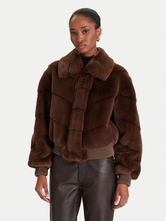 Guess Pelzmantel 5BGL11 7375A Braun Regular Fit