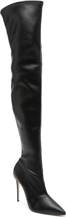 Casadei Calf Leather Pointed Toe Boot - Black