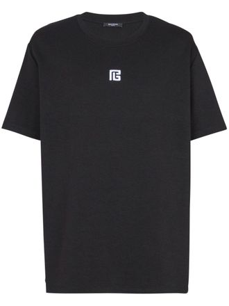 Balmain t-shirt à logo brodé - Noir