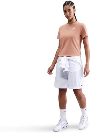 Nike Nike W NSW Club SS Tee Shirt, Or Rose/Blanc, XS Femme, Or Rose/Blanc, X-Small