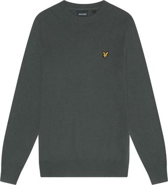 Lyle & Scott Homme, Pulls, Vert, Taille: XL Pull col rond en coton et m&eacute;rinos