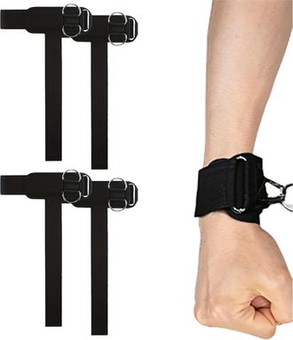 Generic Zughilfen Krafttraining Atmungsaktive Handgelenk Bandagen mit Verstellbaren Handschlaufen Lifting Straps mit Sicherer D-Ring-Schnalle Wrist Weights Zu