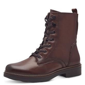 Tamaris Comfort bottines femme &agrave; lacets avec fermeture &eacute;clair automne, Chestnut, 37 EU