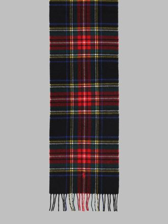 Polo Ralph Lauren Mens Fringed Scarf Cashmere Black Scarfs