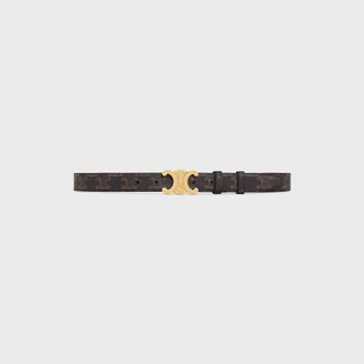 Celine Womens Ceinture Triomphe Canvas 25mm Tan Brown Belt