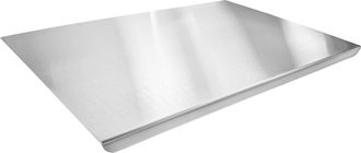 Argon Tableware Schneidebrett f&uuml;r Thekenkante mit Lippe aus Edelstahl - 60 x 40cm - 1x Gr&ouml;&szlig;e Metall Rutschfest K&uuml;che Arbeitsplattenschoner Schutz Essen Schneiden Serv